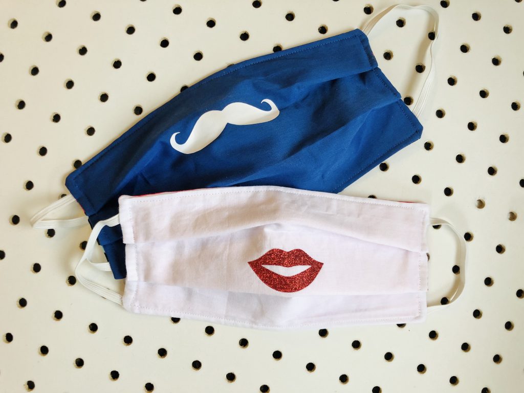 DIY Face Mask With Lips Or Mustache